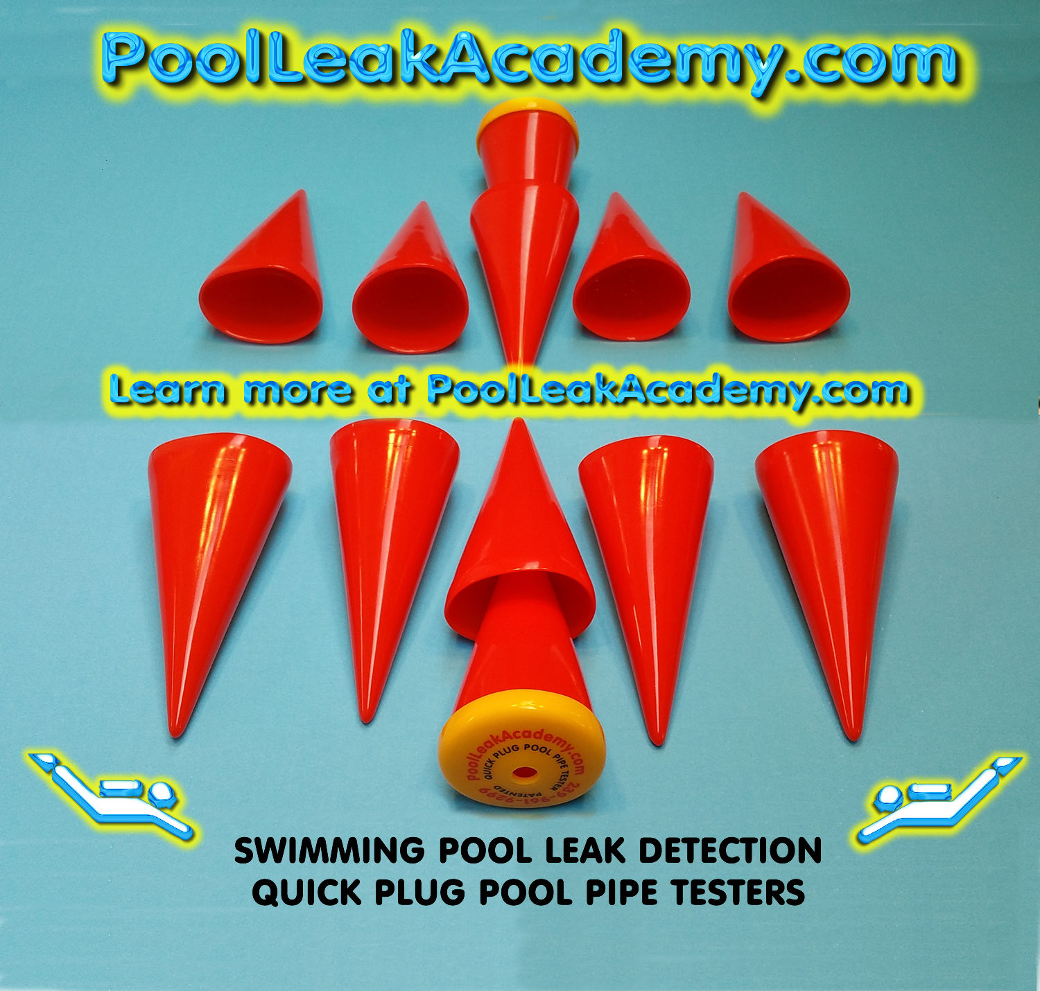 SWIMMING POOL LEAK DETECTION DYE TESTING CONES